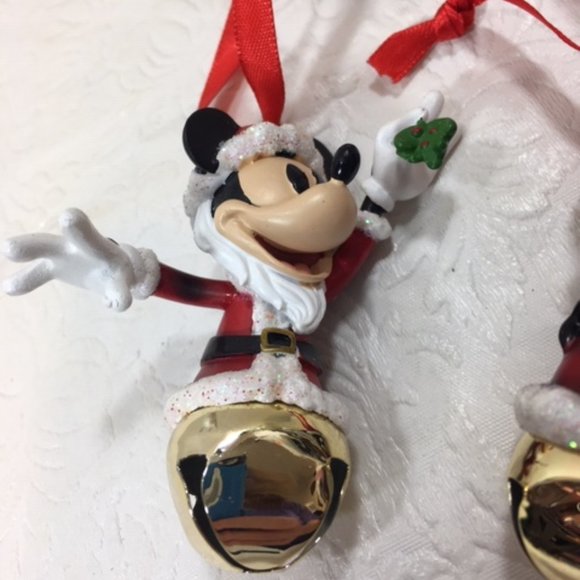Disney | Holiday | Nwt Santa Mickey And Minnie Mouse Bell Christmas ...